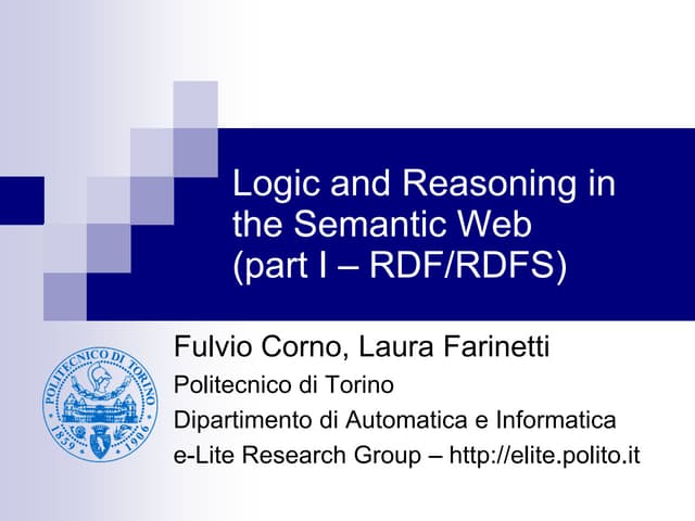 Logic And Reasoning In The Semantic Web Part I Rdfrdfs Ppt 2509