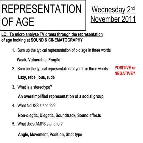 Representation of Age | PPT