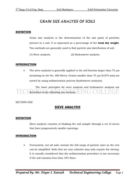 Geotechnical Engineering-I [Lec #7: Sieve Analysis-2] | PPSX | Civil Engineering Industry ...
