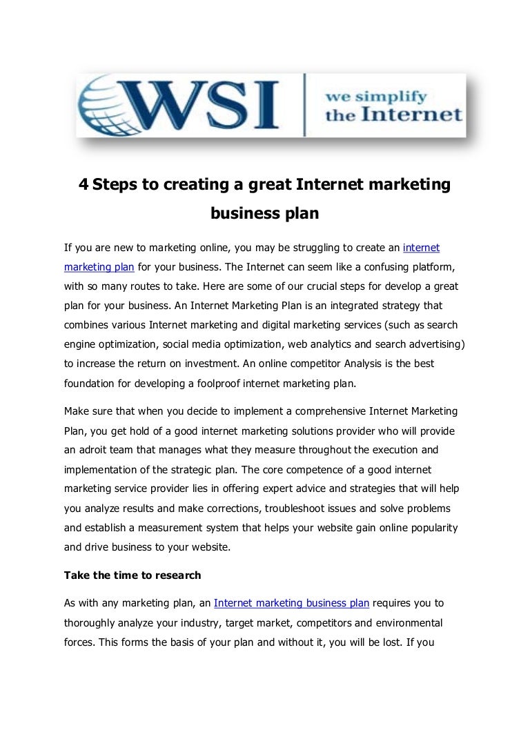 Online business plan creator - operfstage