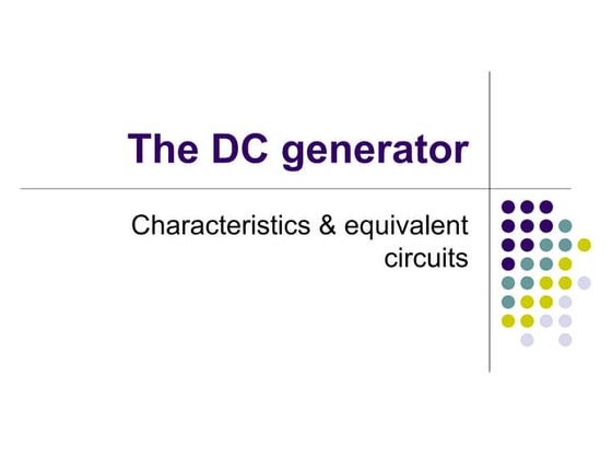 Dc generator characteristics | PPTX