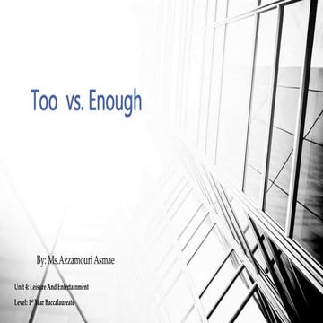 Too vs Enough | PPTX