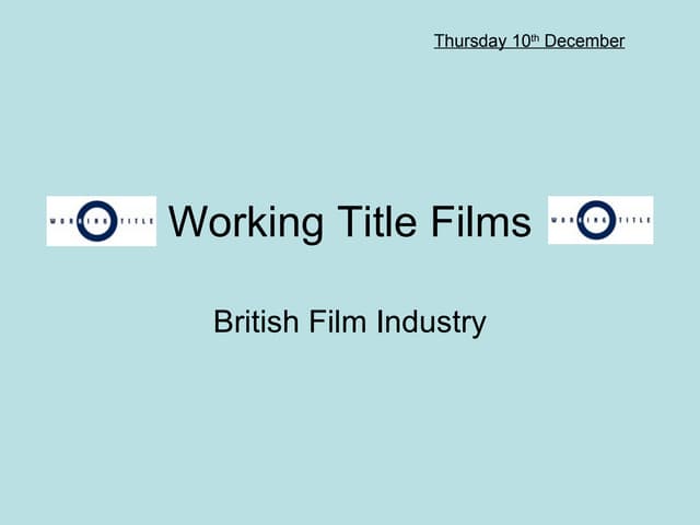 Working title presentation | PPTX