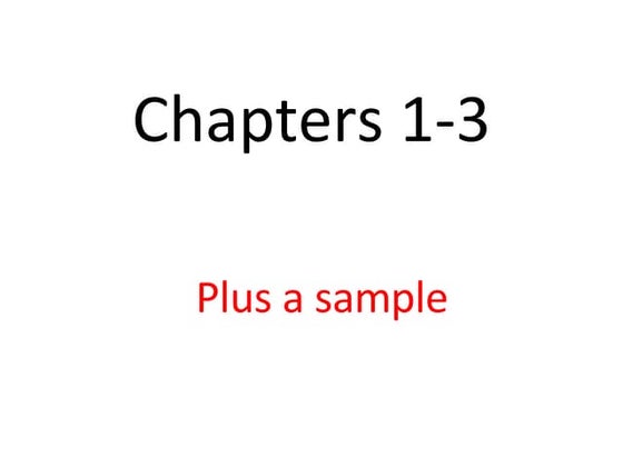 Writing thesis chapters 1-3 guidelines | PDF