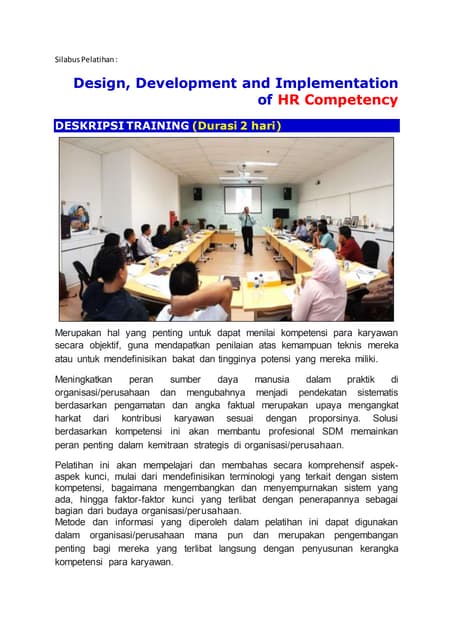 Silabus Training "Effective LEARNING and DEVELOPMENT PROGRAM" | DOCX