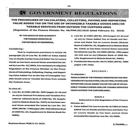 permenkeu 40 pmk.03.2010 E | PDF