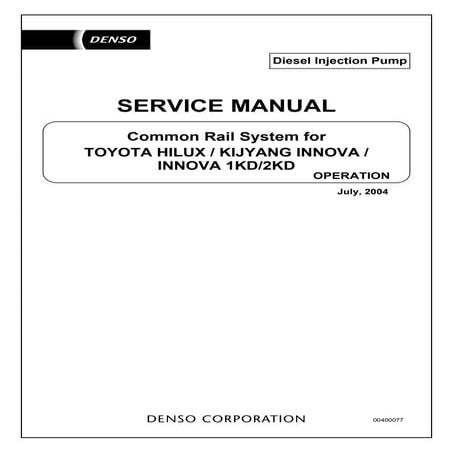 Manual de servicio toyota / KIJYANG INNOVA / ONNOVA 1KD/2KD | PDF