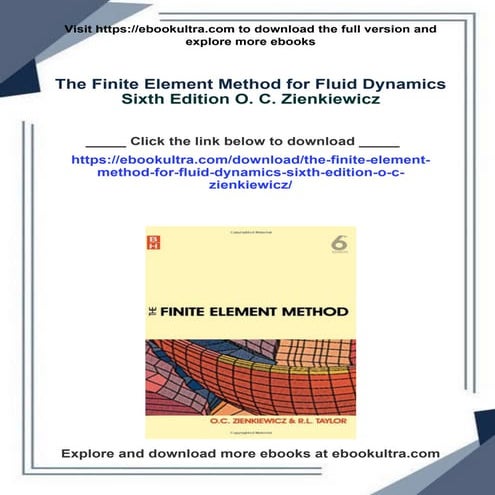 The Finite Element Method for Fluid Dynamics Sixth Edition O. C ...