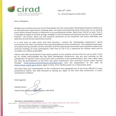 Letter Participants CSA | PDF