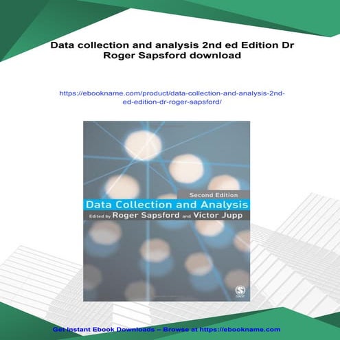 Data collection and analysis 2nd ed Edition Dr Roger Sapsford | PDF