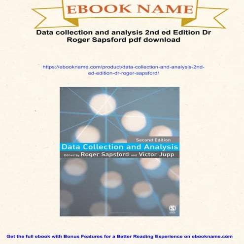Data collection and analysis 2nd ed Edition Dr Roger Sapsford | PDF