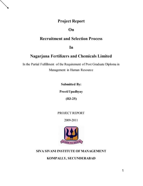 Recruitment and selection process synopsis | DOCX