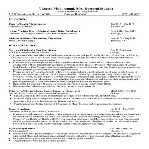Vanessa Muhammad's resume (1) | PDF