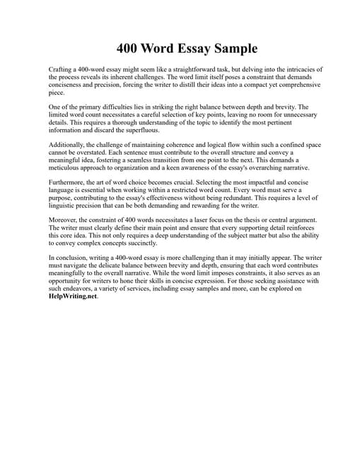 400 Word Essay | PDF