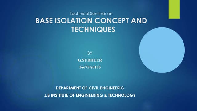 Base isolation and damping | PPTX