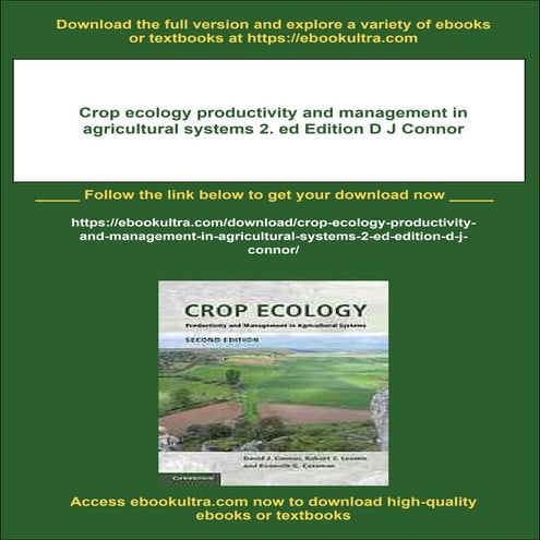 Crop ecology productivity and management in agricultural systems 2. ed ...