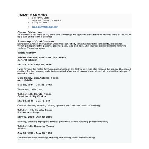 JAIME BAROCIO RESUME | DOC