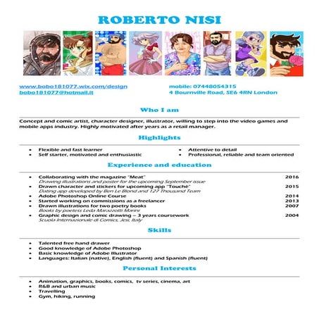 CV ROBERTO NISI designer | PDF