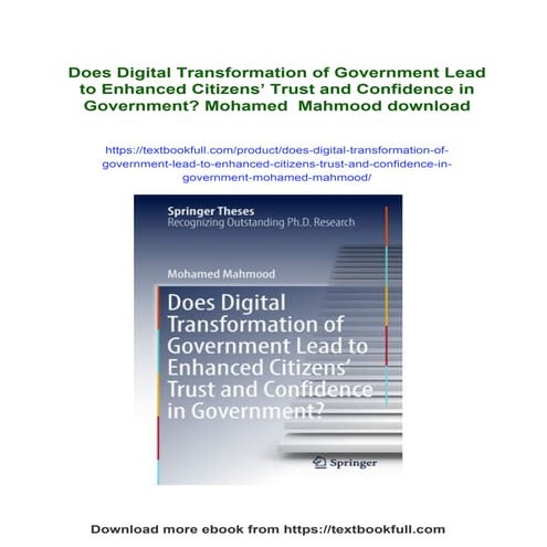 Does Digital Transformation of Government Lead to Enhanced Citizens ...