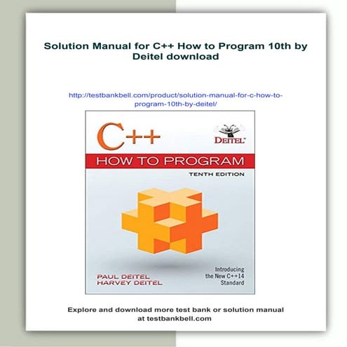 Solution Manual for C++ How to Program 10th by Deitel | PDF