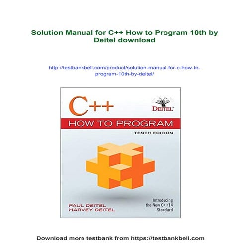 Solution Manual for C++ How to Program 10th by Deitel | PDF
