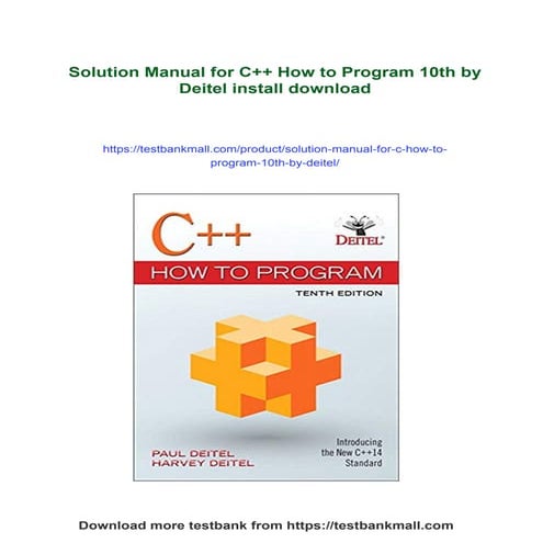 Solution Manual for C++ How to Program 10th by Deitel | PDF