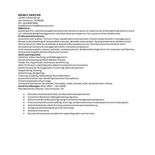 Richard W Miller Resume final | DOCX
