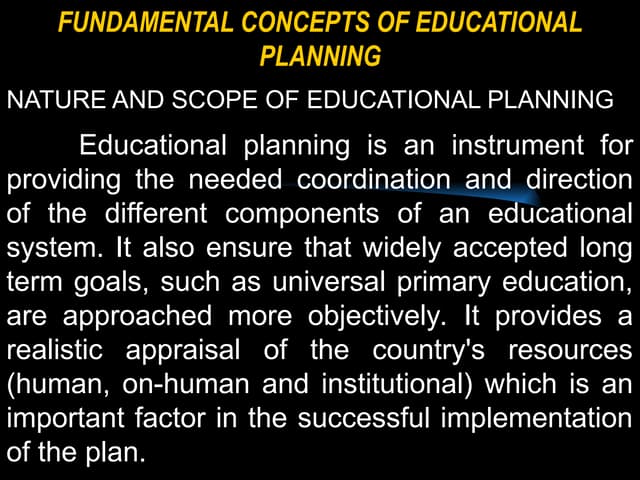 EDUCATIONAL PLANNING | PPTX