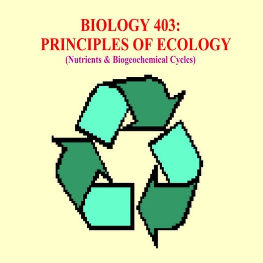 Nutrients Cycling and environment interactions | PPT