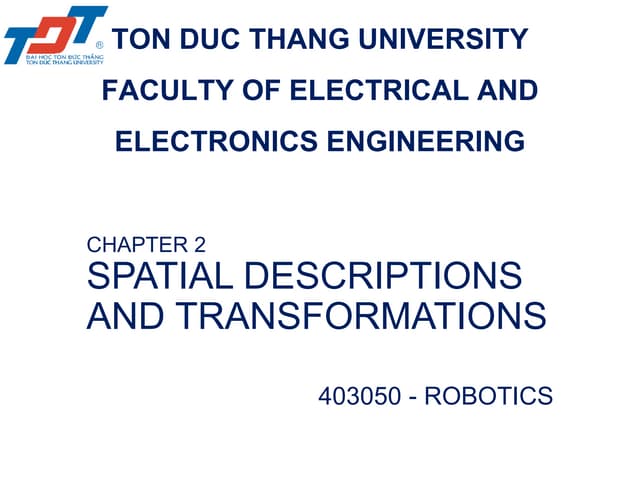 USE OF MATRIX IN ROBOTICS | PPTX