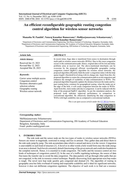 An Efficient Reconfigurable Geographic Routing Congestion Control Algorithm For Wireless Sensor