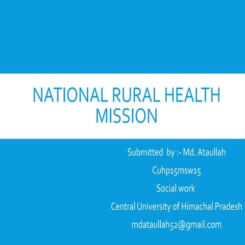 national rural health mission | PPT