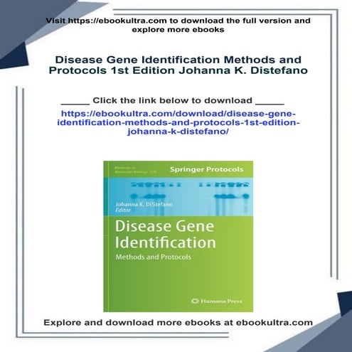 Disease Gene Identification Methods and Protocols 1st Edition Johanna K ...