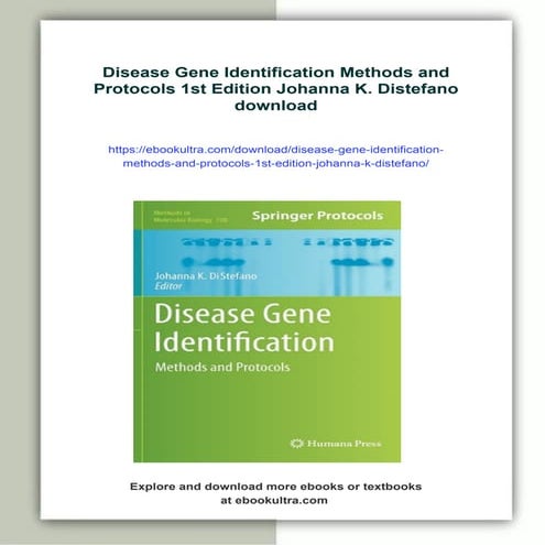Disease Gene Identification Methods and Protocols 1st Edition Johanna K ...