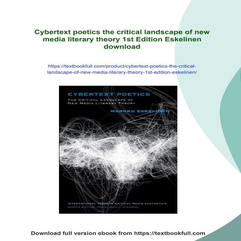 Cybertext poetics the critical landscape of new media literary theory ...