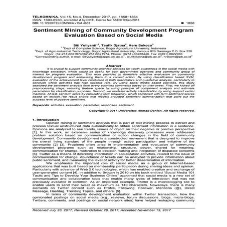 Sentiment Mining of Community Development Program Evaluation Based on ...