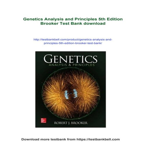 Genetics Analysis and Principles 5th Edition Brooker Test Bank | PDF