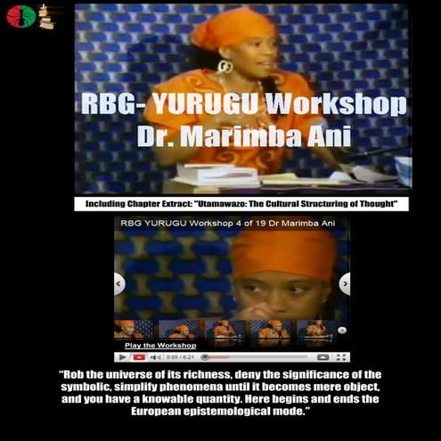 RBGz Professor Marimba Ani Yurugu Workshop and Tutorial | PDF