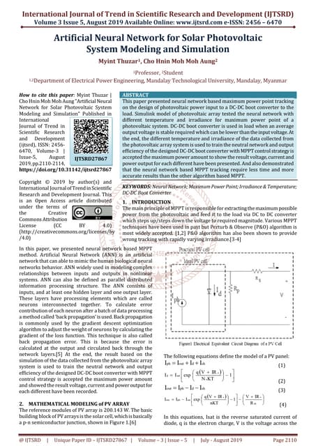 Enhancing Solar Photovoltaic System Efficiency A Comparative Analysis Of Intelligent Ann Pando