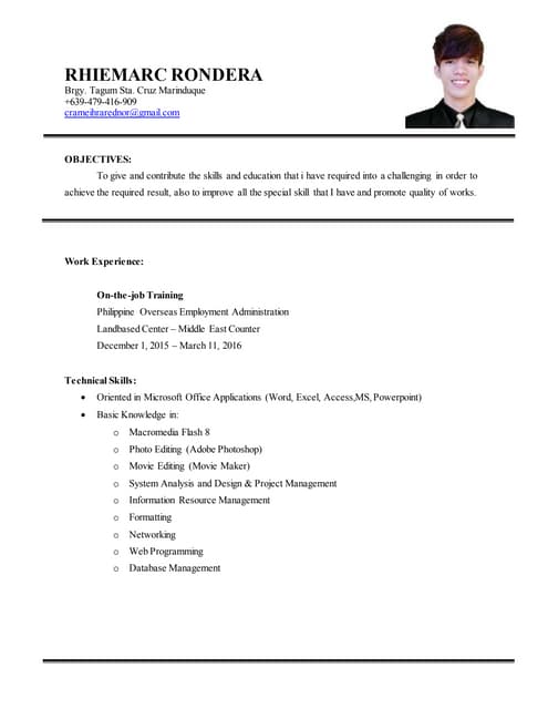 RC's Resume | PDF