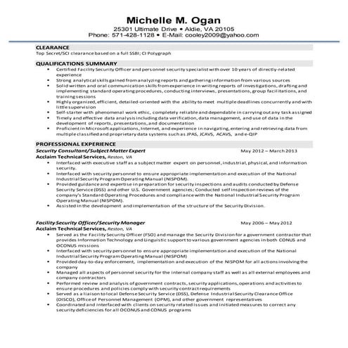 Michelle M. Ogan - Resume | DOCX