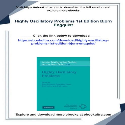 Highly Oscillatory Problems 1st Edition Bjorn Engquist | PDF