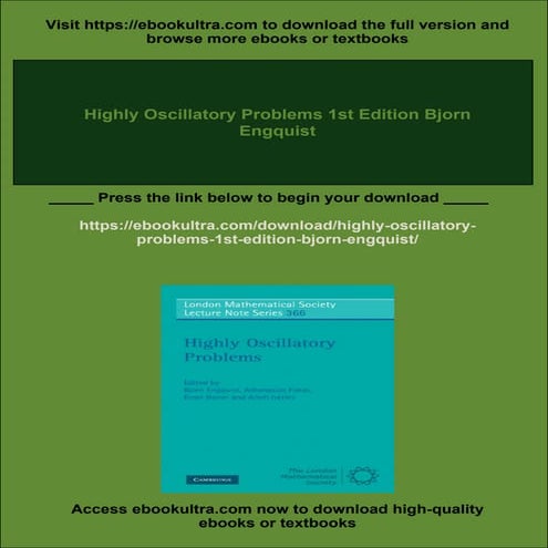 Highly Oscillatory Problems 1st Edition Bjorn Engquist | PDF