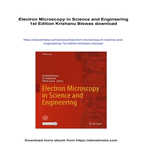 Electron Microscopy in Science and Engineering 1st Edition Krishanu ...