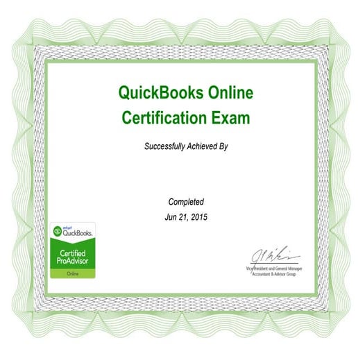 Quickbooks Certification | PDF
