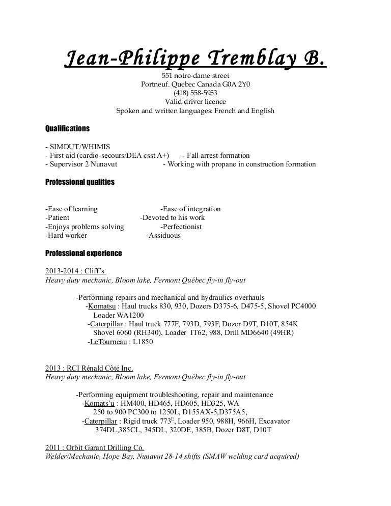 Jean cv english