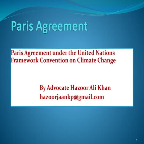 The Paris Agreement Presentation for Science Students | PPTX