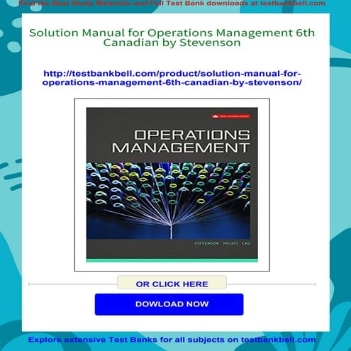 Solution Manual for Operations Management 6th Canadian by Stevenson | PDF