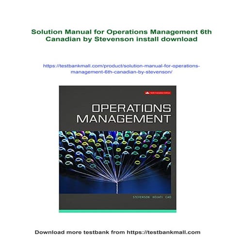 Solution Manual for Operations Management 6th Canadian by Stevenson | PDF