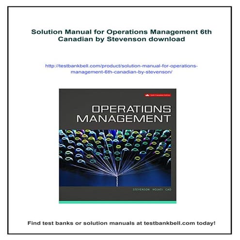Solution Manual for Operations Management 6th Canadian by Stevenson | PDF